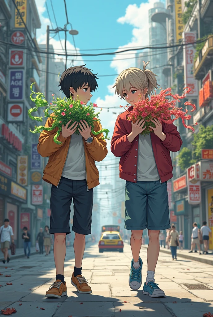 Give me two 15-year-old boys walking down the street clutching anime ...