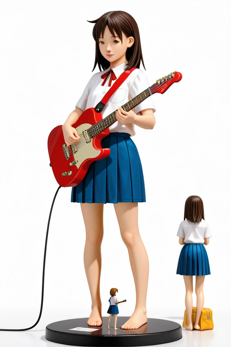 Hatono Chihiro, white background, summer uniform, figure, Barefoot ...