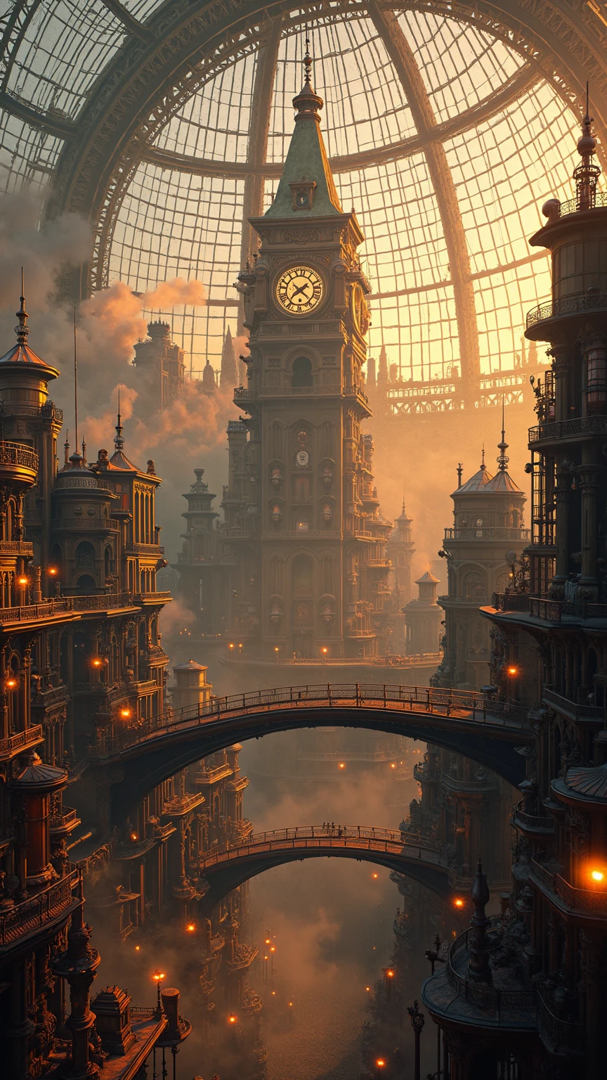 A hyperrealistic, overwhelmingly detailed high-angle panoramic ...