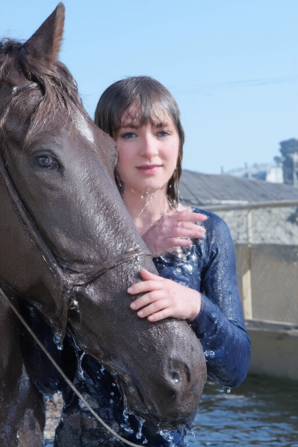 Wet clothes, soaking wet, wet hair,1k0ma, original,(illustration ...