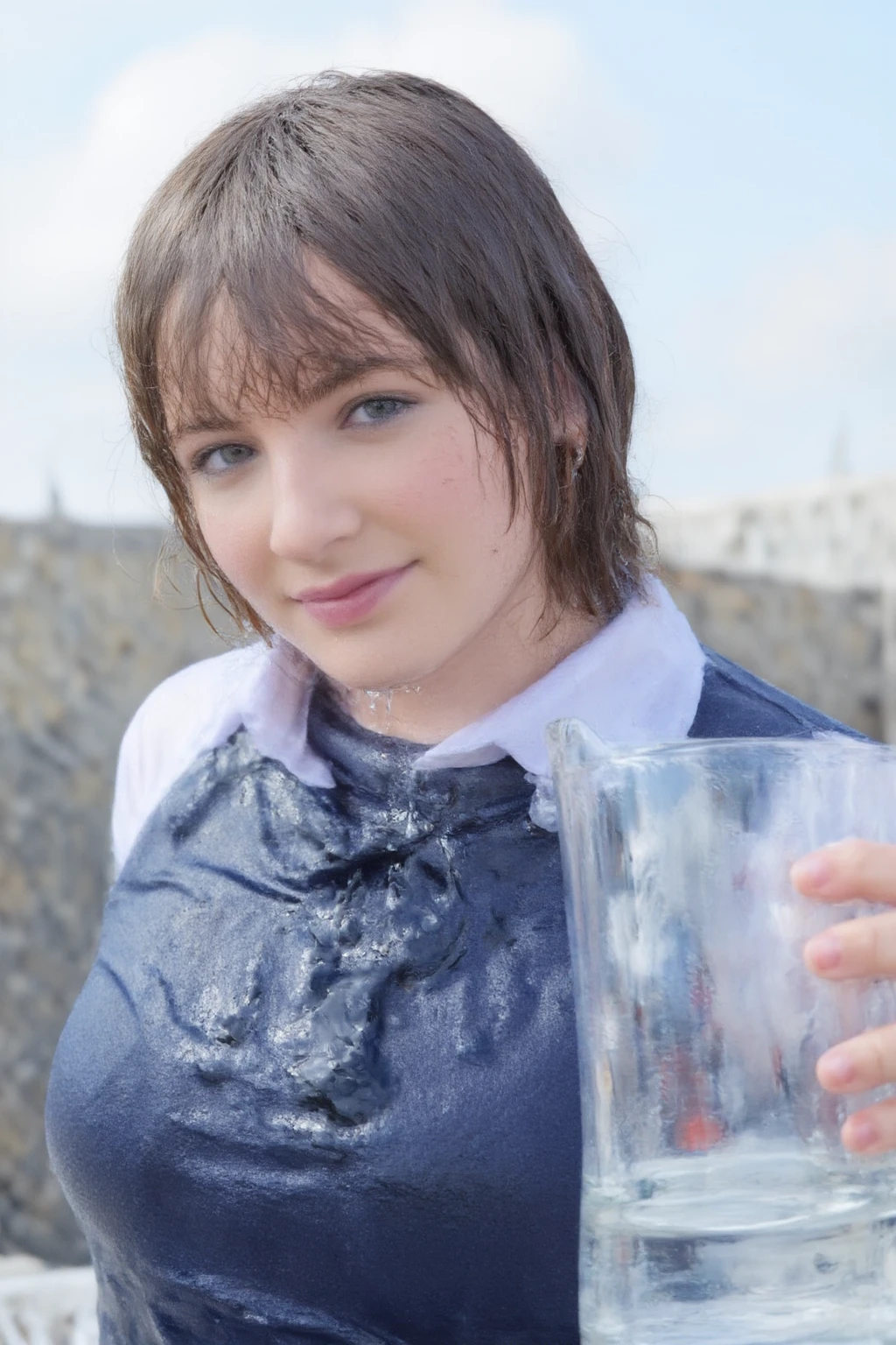 Wet clothes, soaking wet, wet hair,1k0ma, original,(illustration ...