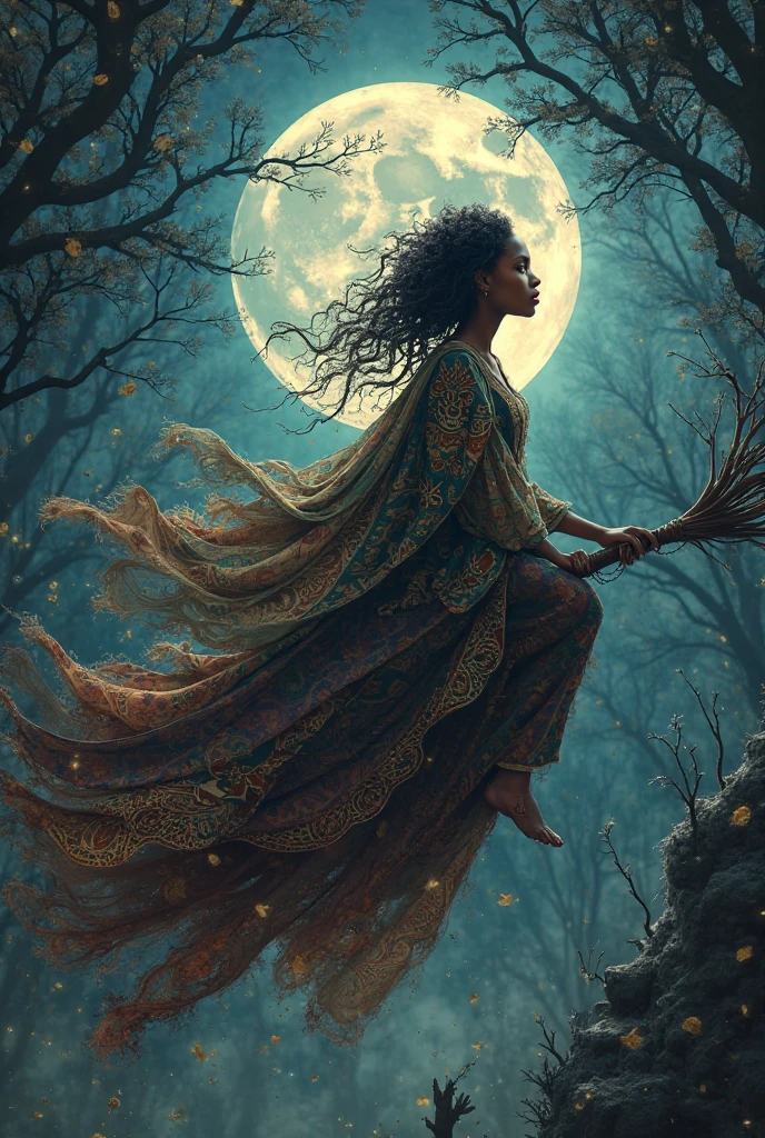 Beautiful Afro-indigenous Arab mystical Italian Renaissance witch ...