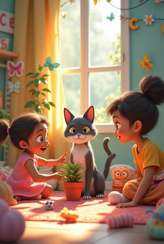"Design a colorful 3D cartoon-style illustration that captures the ...