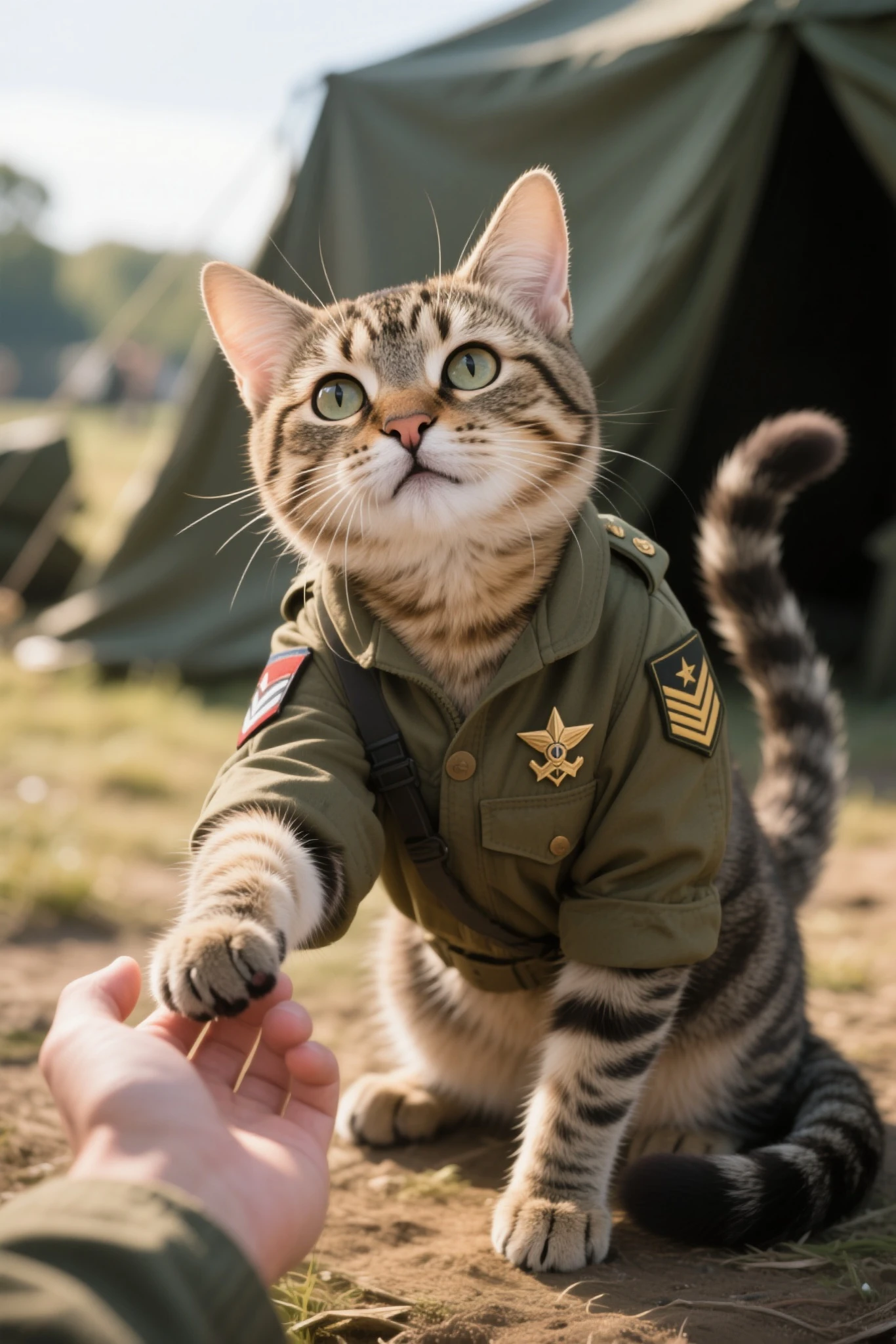 甘えてくる猫軍曹