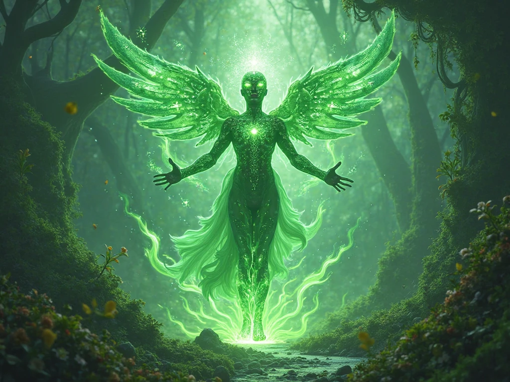 Keyforge archon-style spectrum in the color green - SeaArt AI