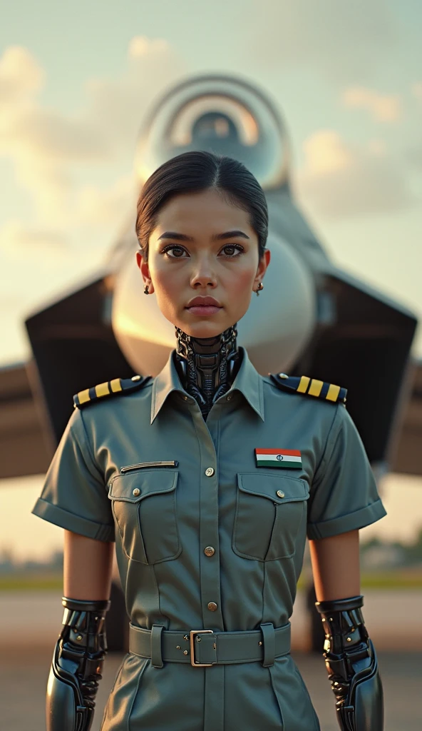 Ultra-realistic humanoid robot girl, beautiful Indian face, wearing ...