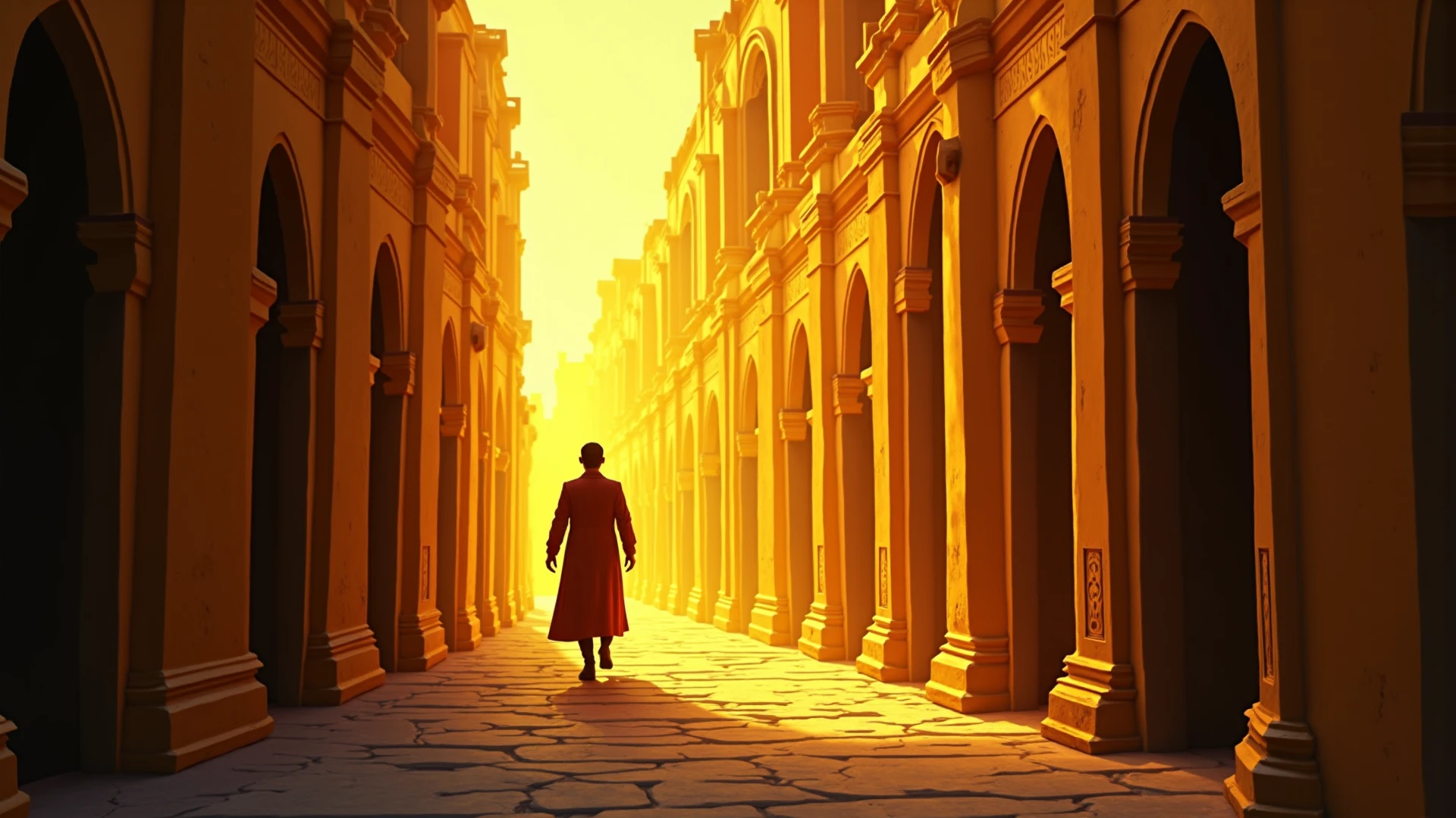 Prompt 15: "A scholar leaving the bustling philosophers’ lounge - SeaArt AI