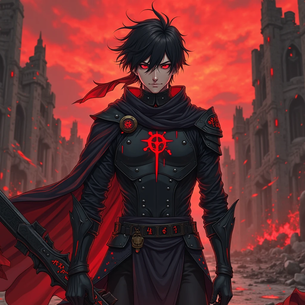 A full-body, high-definition anime-style male character standing in a ...