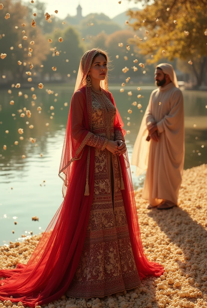 Maghreb type woman in Muslim wedding dress with her husband in traditional Musli - SeaArt AI