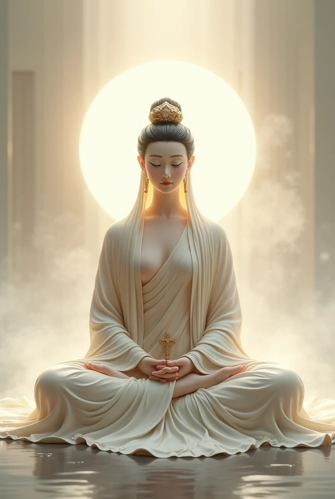 Buddha image of mother guan in position - SeaArt AI