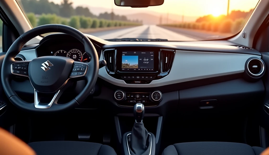 Close-up interior view of the 2025 Maruti Omni Ven 12-seater dashboard ...