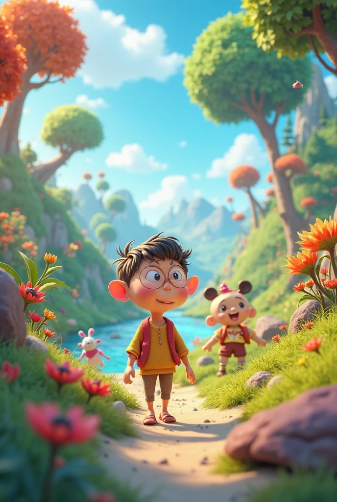 Animation Style: 3D cartoonish with smooth parallax and environmental ...