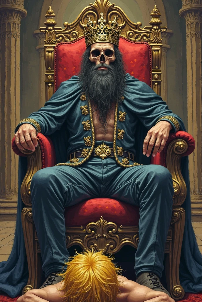 Draw a selet sitting on a beautiful throne in a castle, is written on ...
