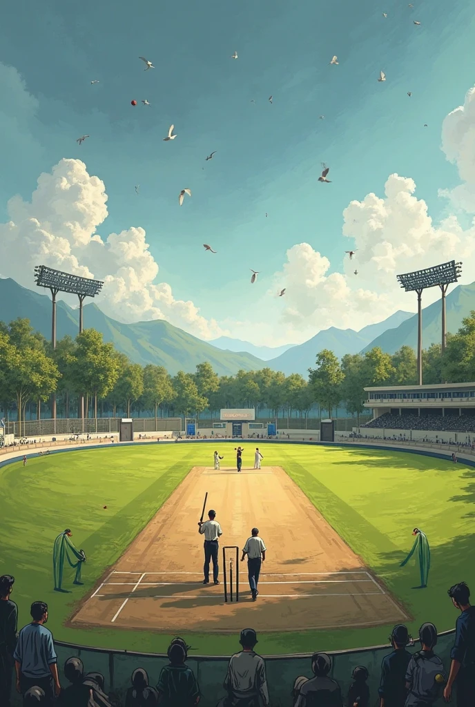 Create a banner of a cricket tournament that is helding in a cricket ...