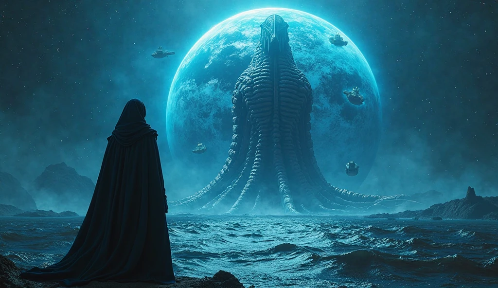 Highly cinematic sci-fi scene: An alien ambassador in a regal robe ...