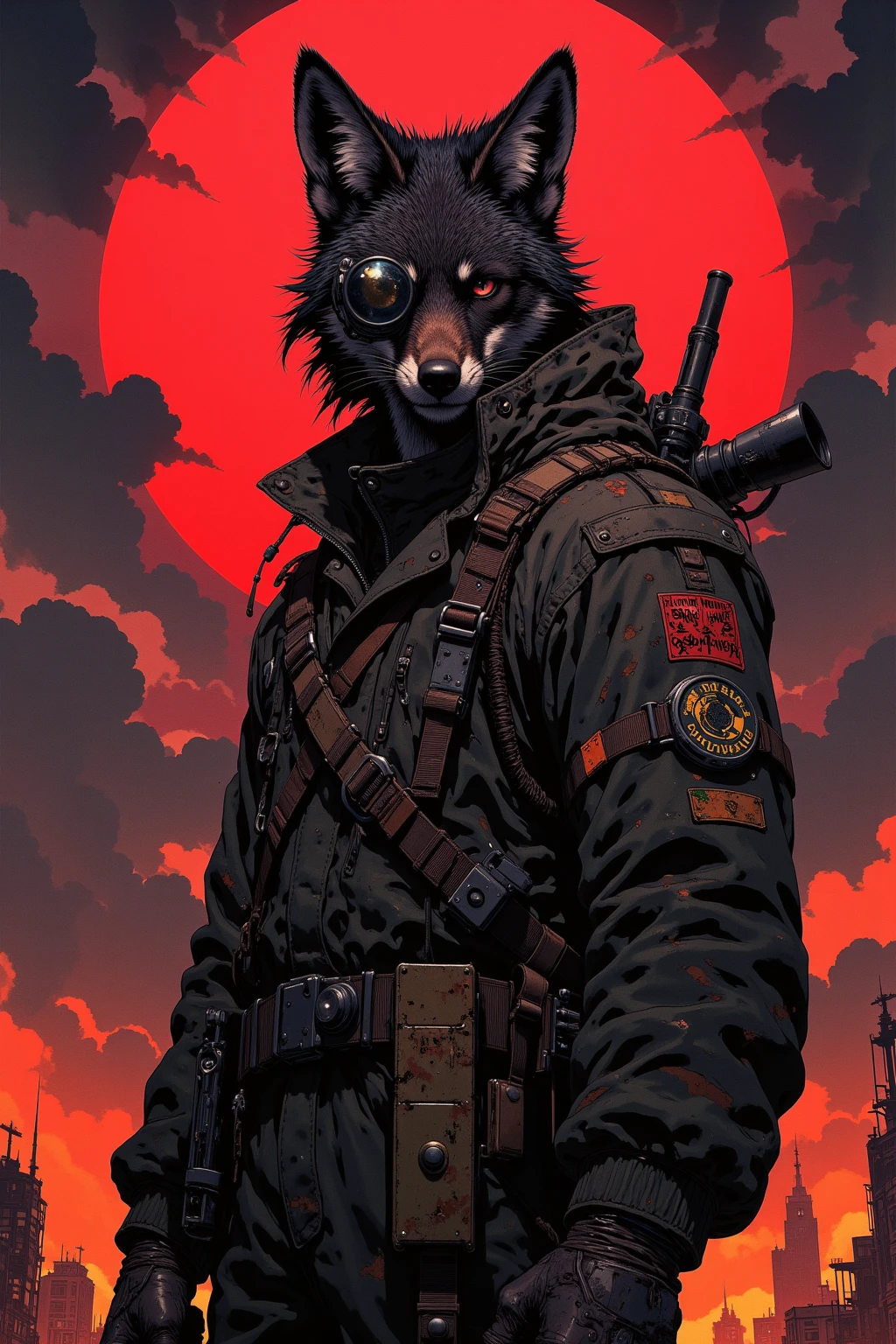 Oil,Fox Soldier Man,Army Specifications Picture of an army fox wearing ...