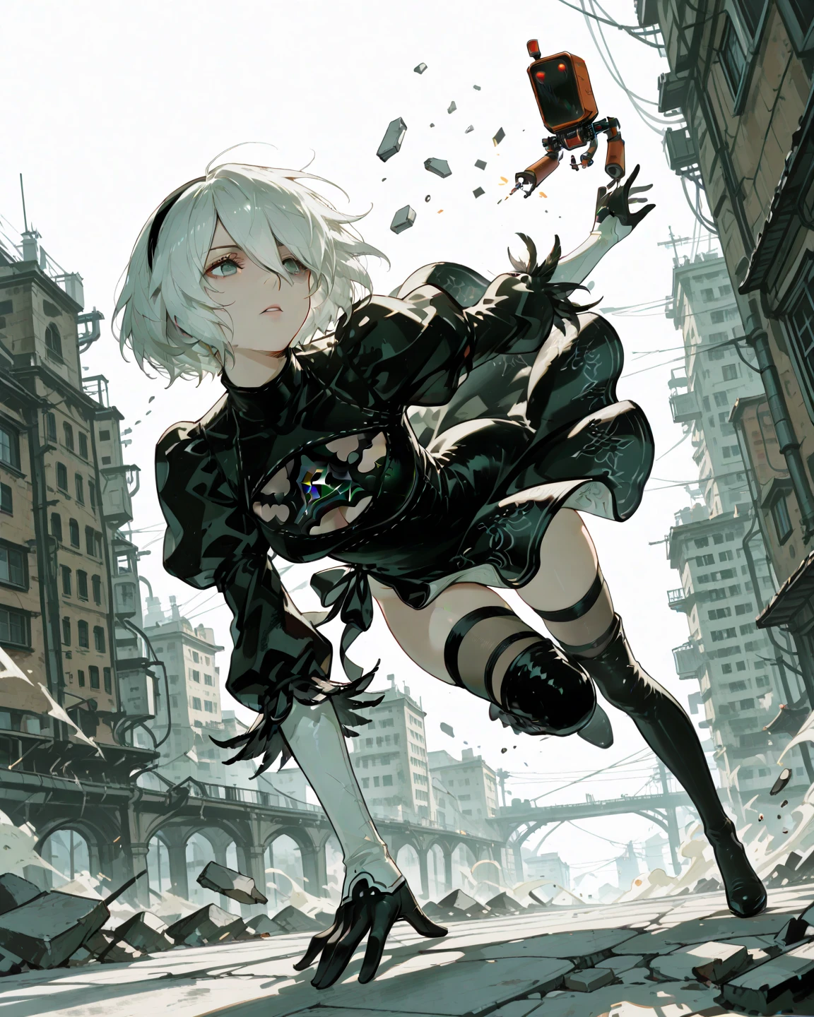 強引な戦い方ですね、2Bは