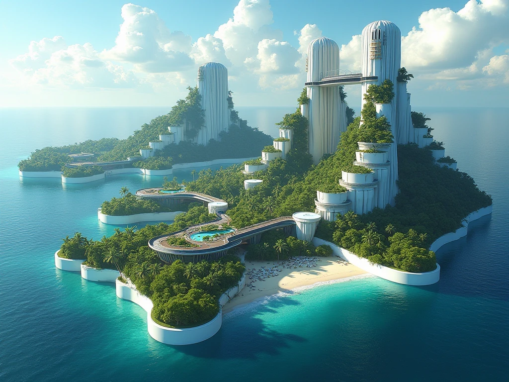 Three truly vast, enormous tropical islands, each raised 30 meters ...