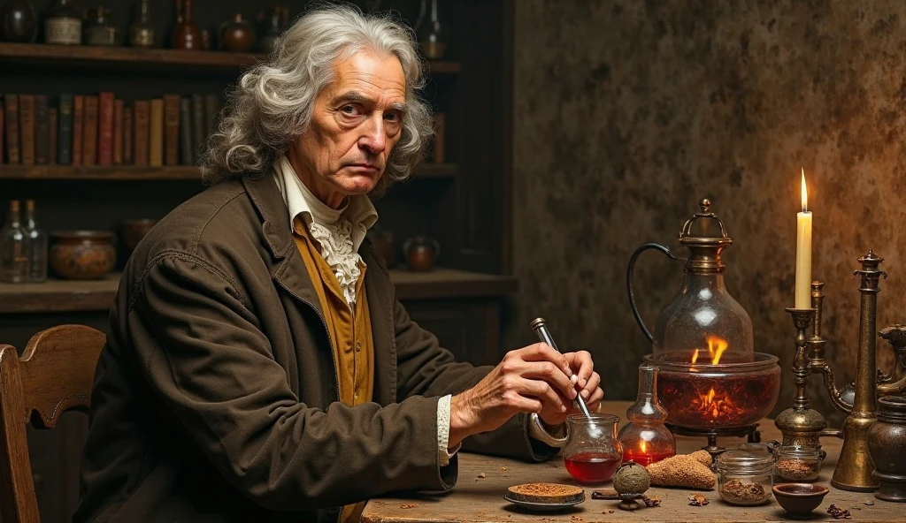 In 1684， Full-length portrait of Isaac Newton, 43 years old，to lose ...