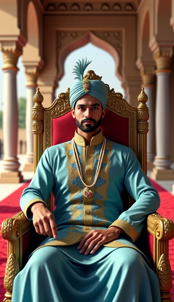 Ultra-realistic digital painting of a Mughal emperor inspired by Shah ...