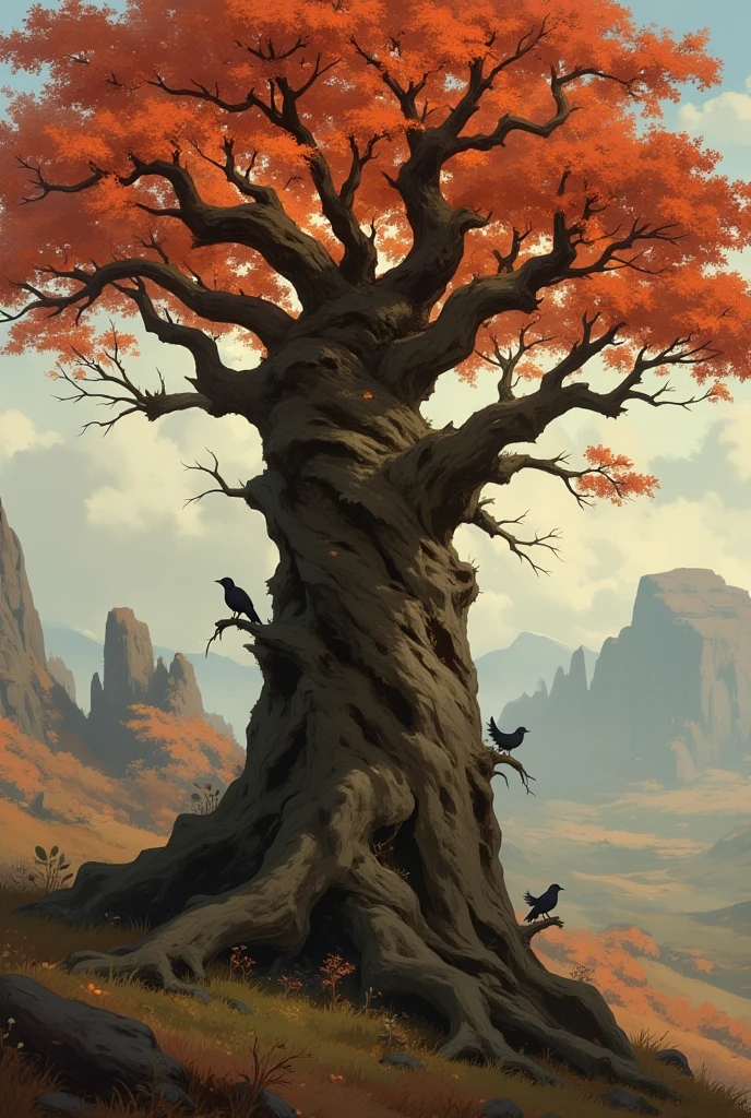 Make the image of a living humanoid druid awakened tree, it is the ...