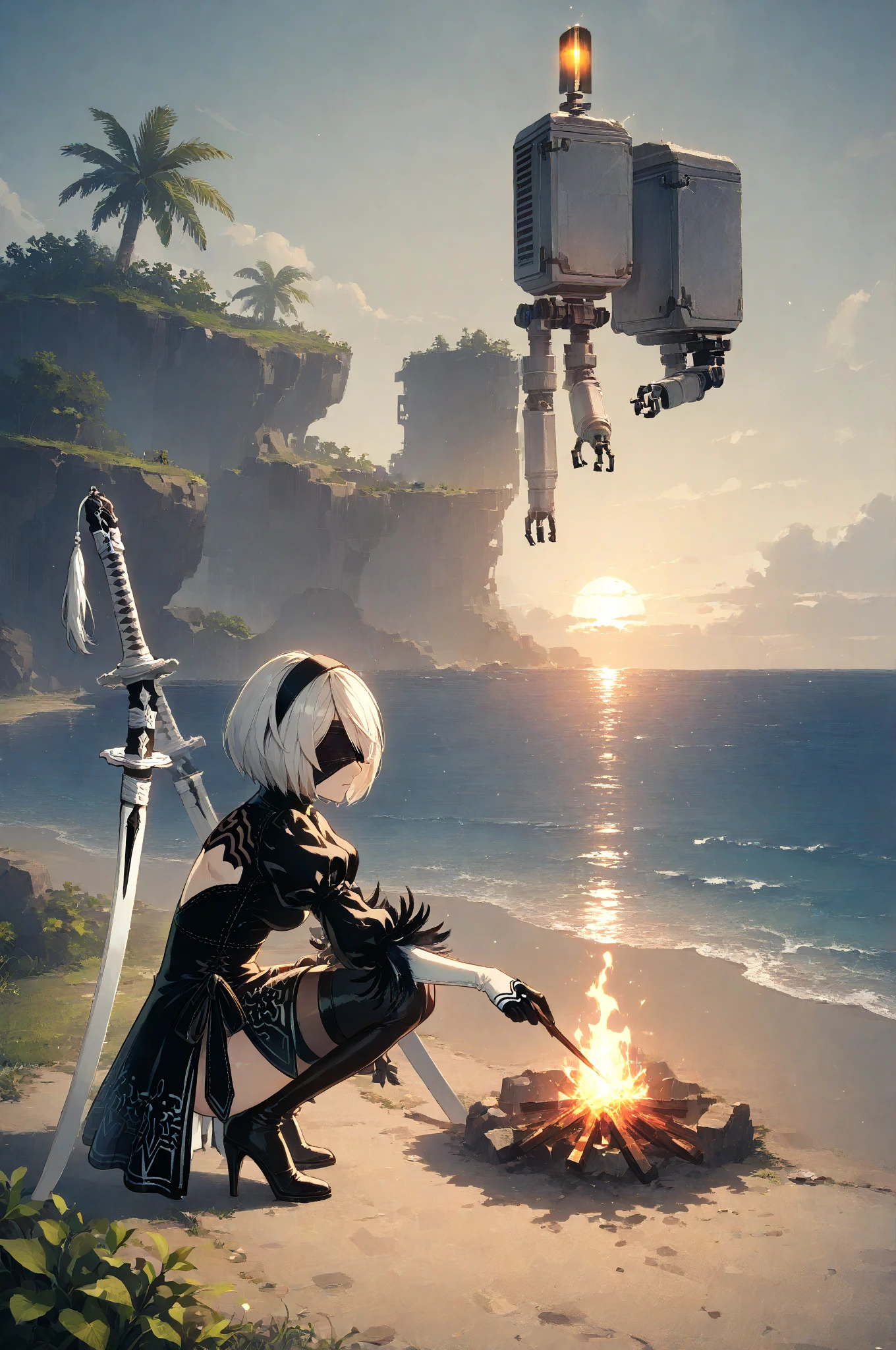 静寂の守護者 〜2Bとの無人島サバイバル〜