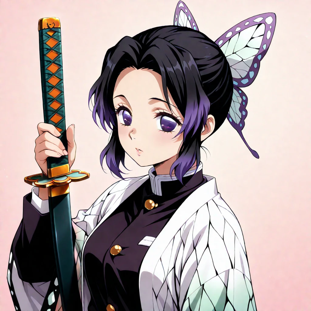 (ultra-detailed),Kochou Shinobu, kimetsu no yaiba,, black hair - SeaArt AI