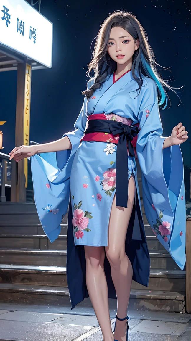 Full body (((Highest quality)), (Very detailed), 1 girl, (Rawbow Hair ...