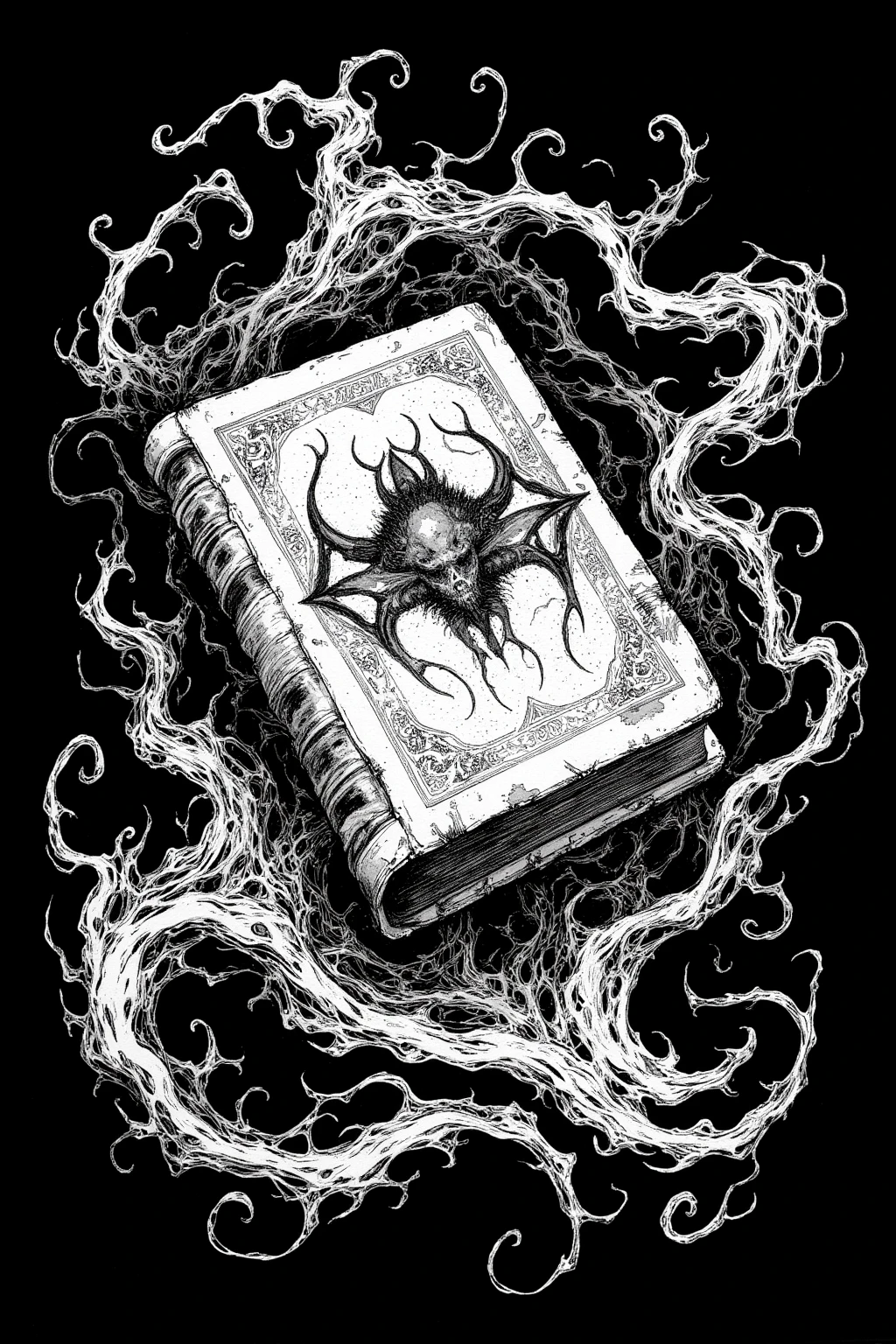 ink painting inspired by comic book panel illustrations, floating magic ...
