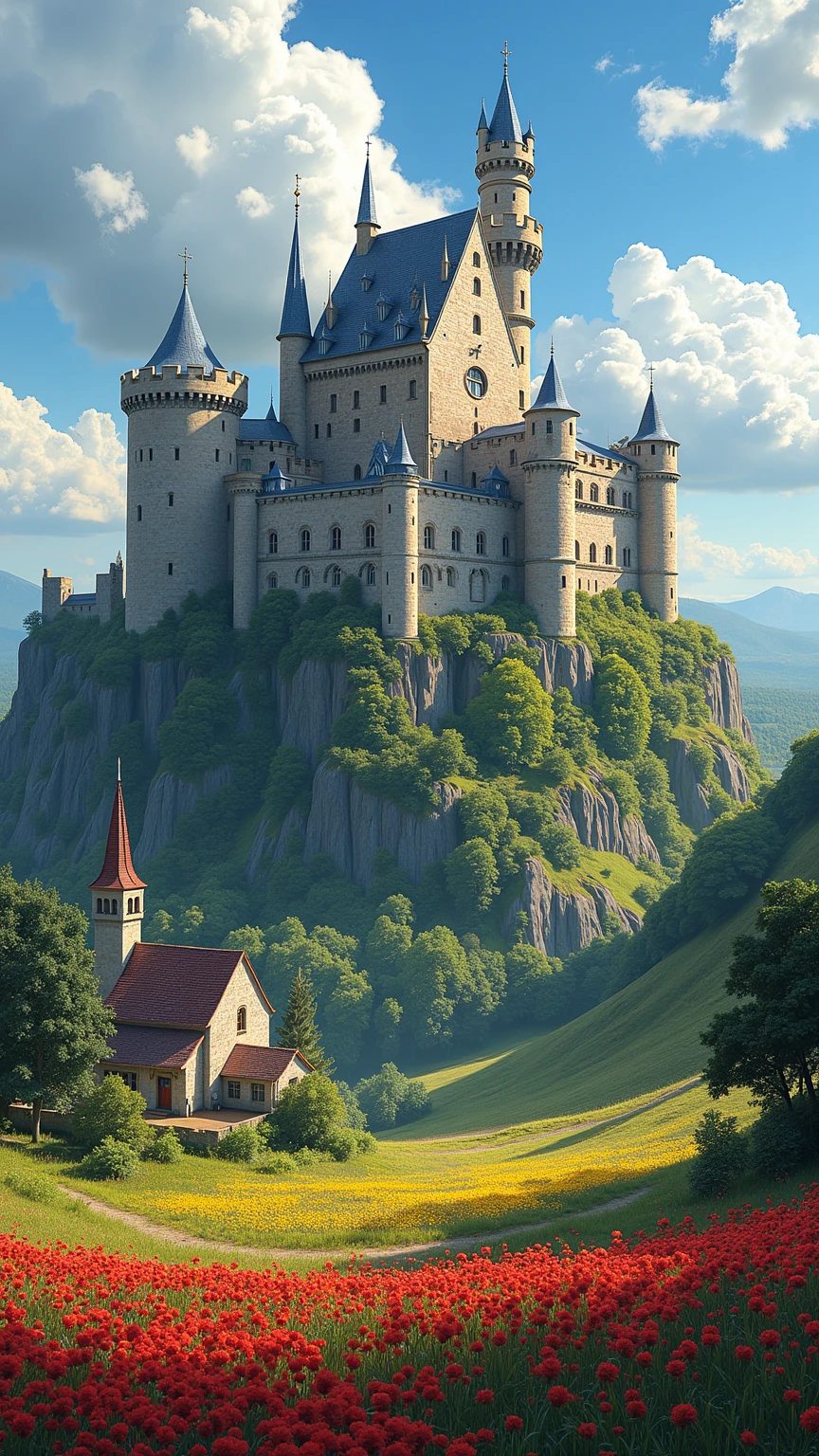 When viewed in high-definition、the colorful Camelot Castle from the ...