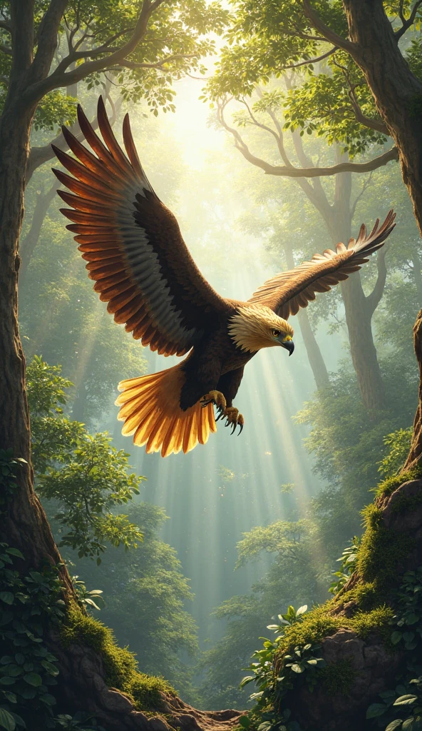 Eagle in the forest - SeaArt AI