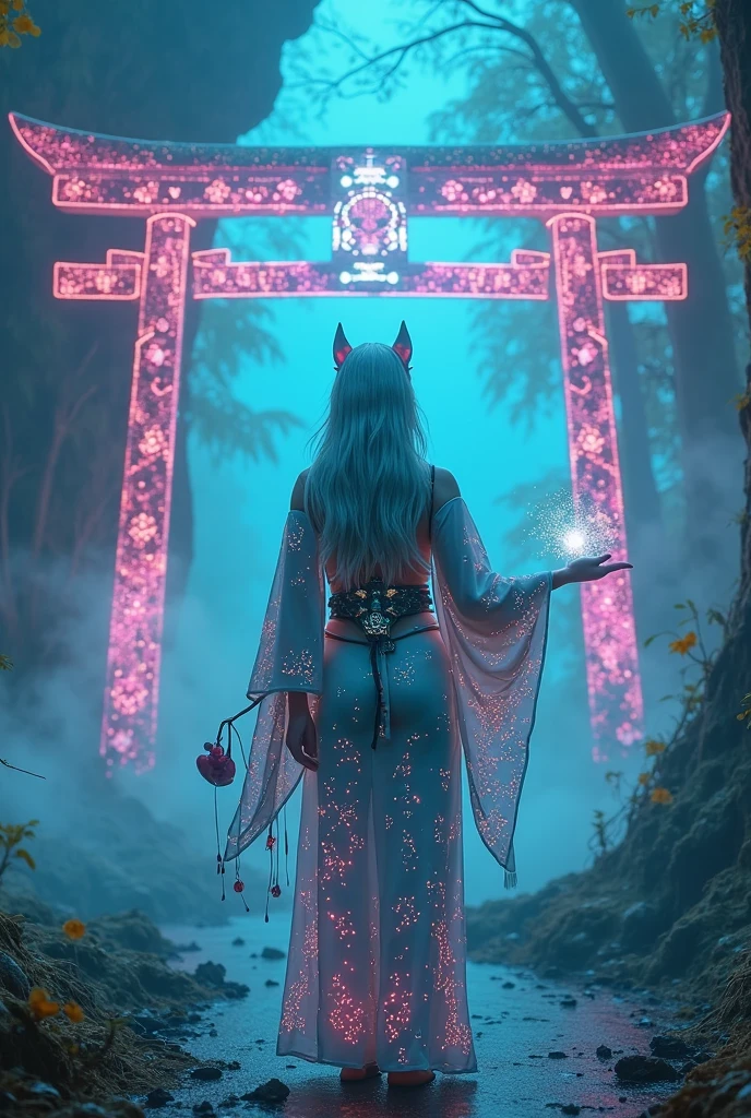 8k photo of a ????? Cyber Shrine Maiden — a futuristic shrine maiden ...