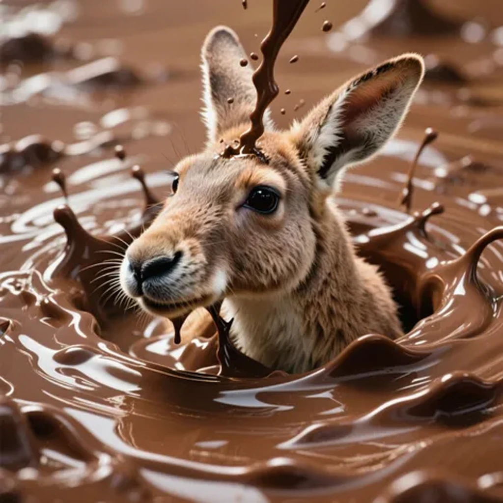 Chocolate with teeth、Sweet Trap、kangaroo - SeaArt AI