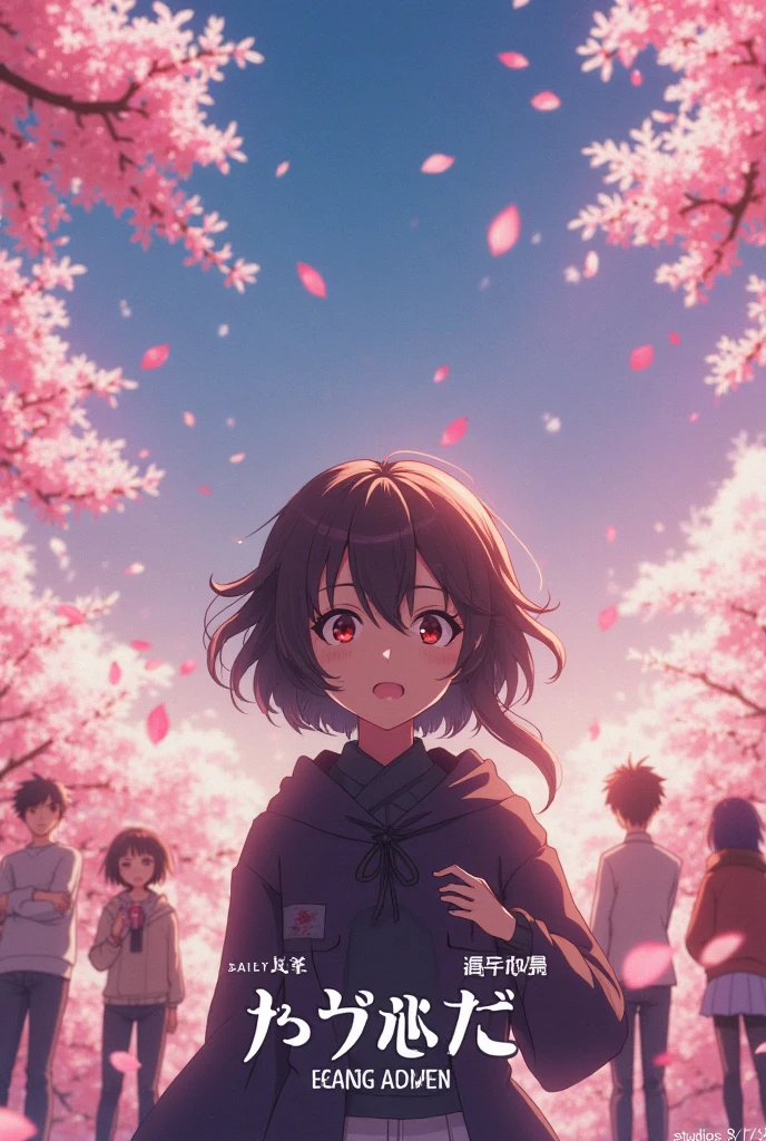 Dramatic anime poster composition, several characters of different ...
