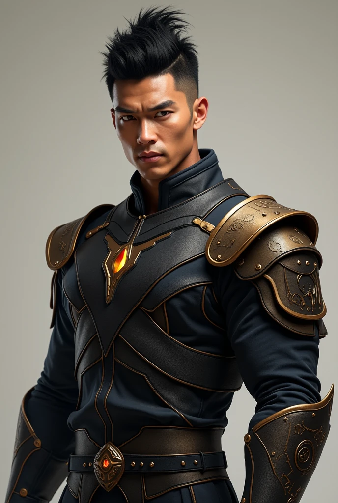 A tall Asian man, about 180 cm tall, with a strong and commanding ...