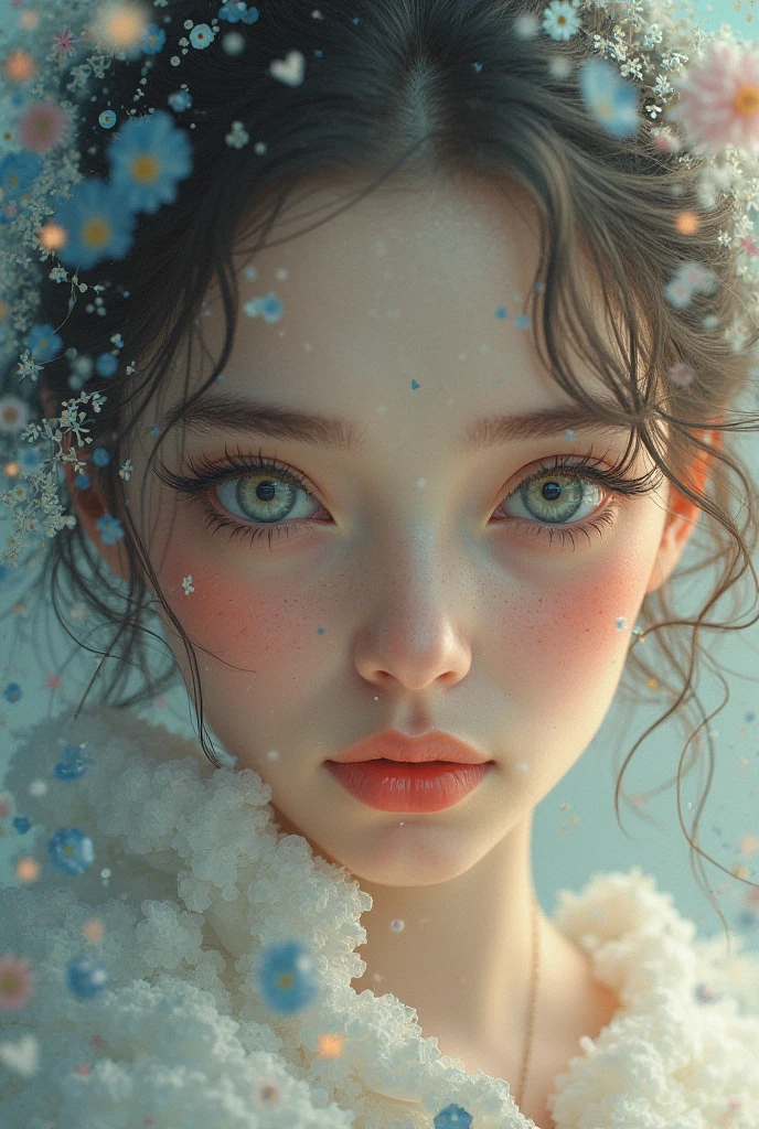 Create beautiful eyes with a background that represents something soft ...