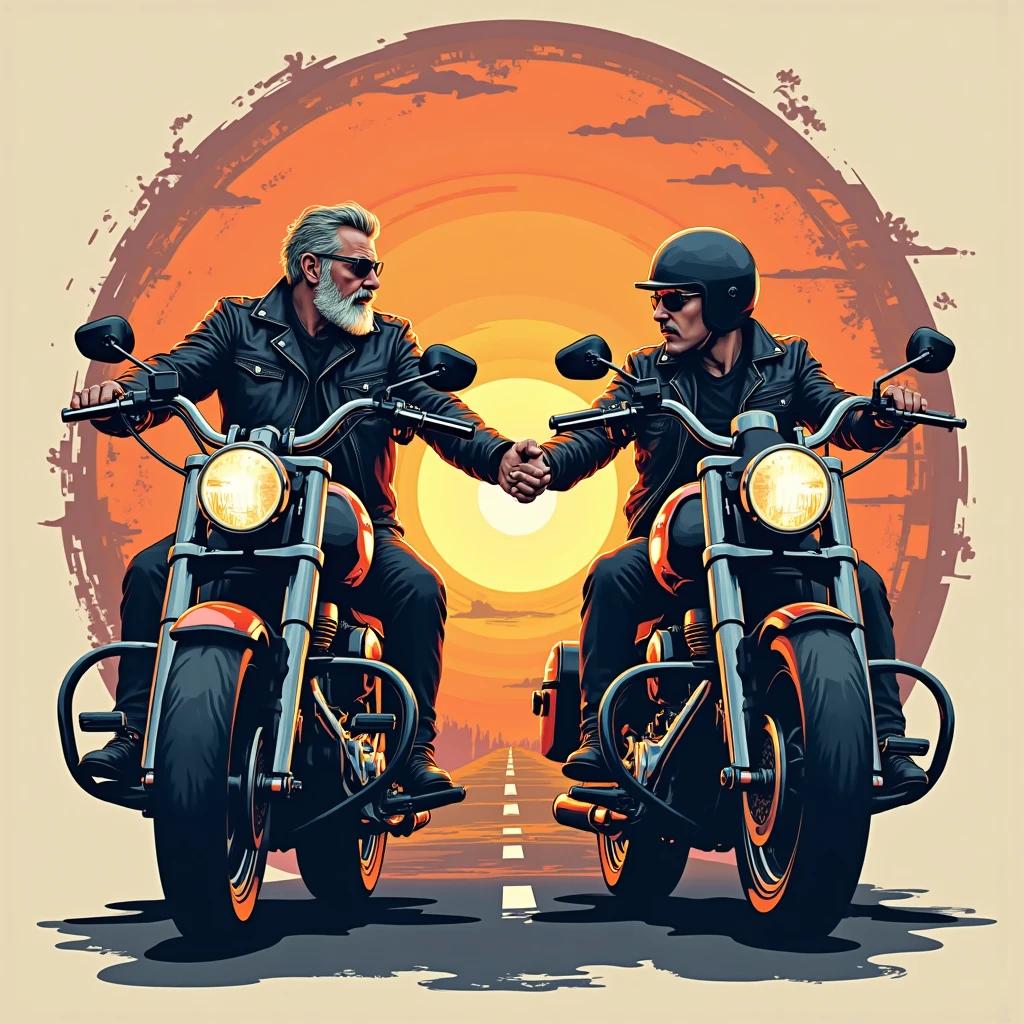 "motorcycle club coat in clean and detailed vector style. In the center ...