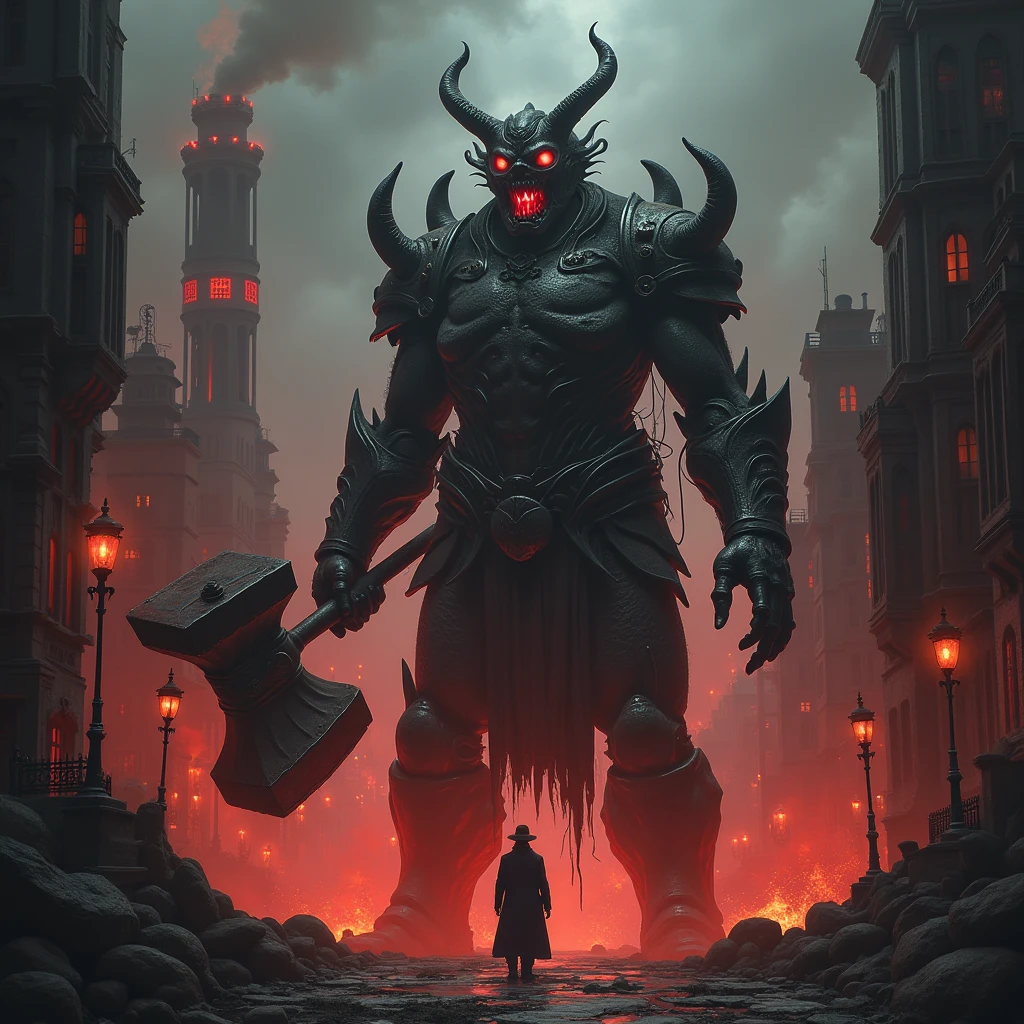 A grotesque fused mass of human bodies turned into a single armored ...
