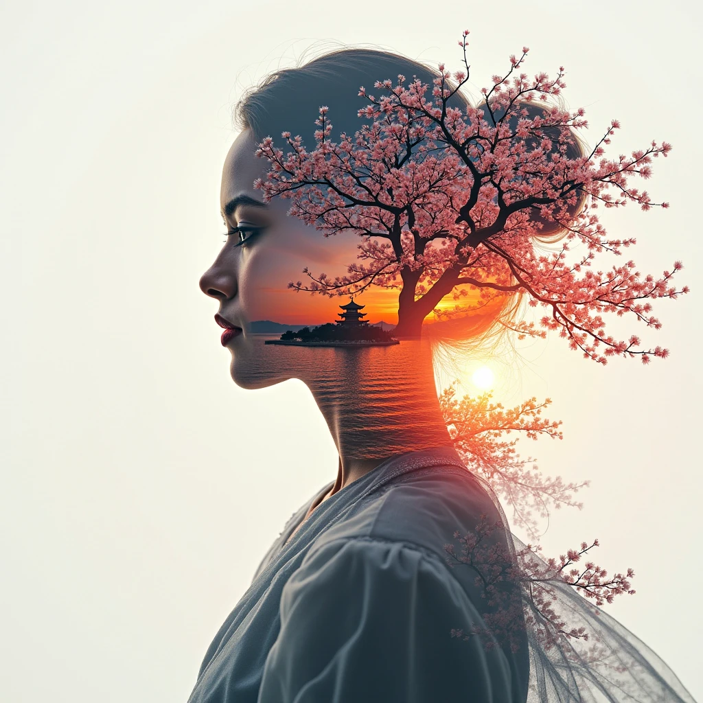 High quality, 8K Ultra HD, A beautiful double exposure that combines an ...