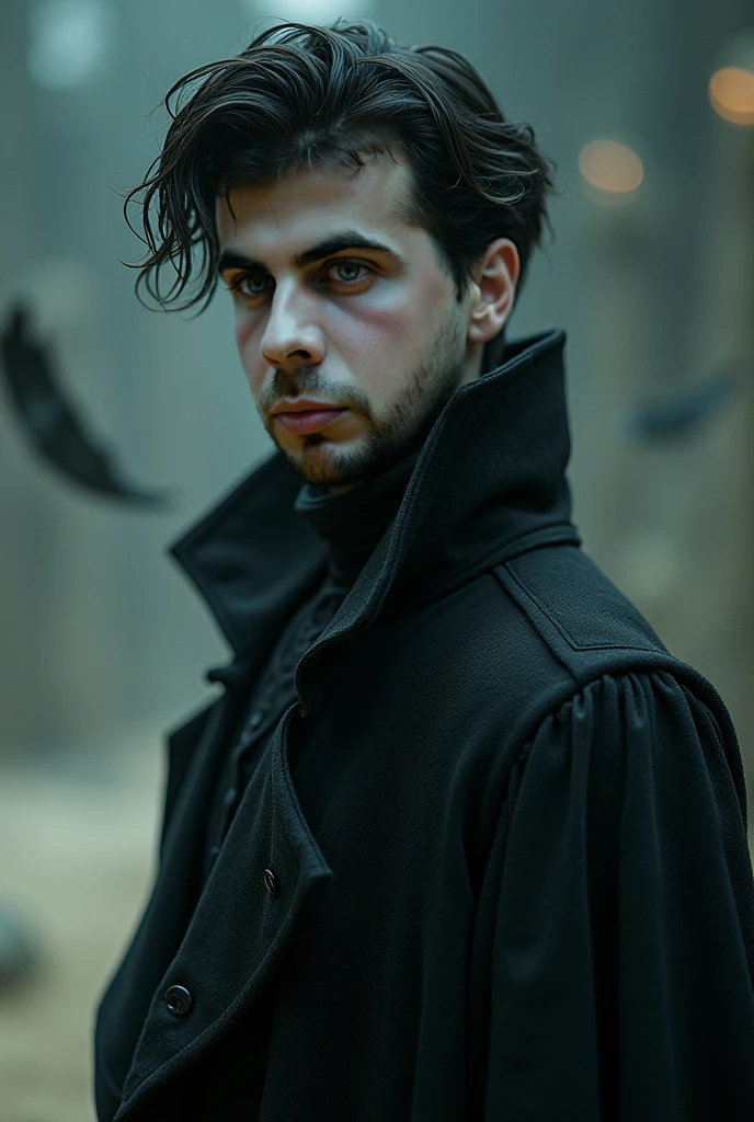 "Hyper-realistic portrait of a man styled as Dream from The Sandman ...