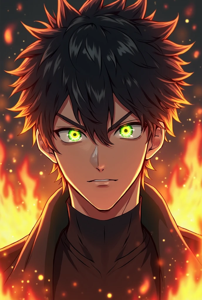 Anime style male character, intense and confident expression - SeaArt AI