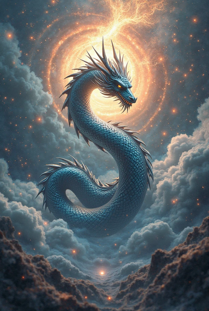 Ultra-detailed, gentil, Japanese dragon without wings representing a ...
