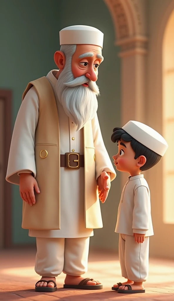 A 3D ultra HD cartoon-style image showing Maulvi (Maulvi Sahib is an ...