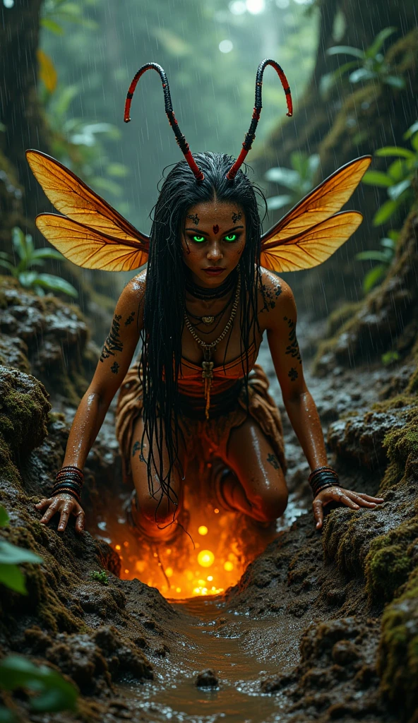 Ultra-realistic top-down vertical view, capturing the precise moment a ...