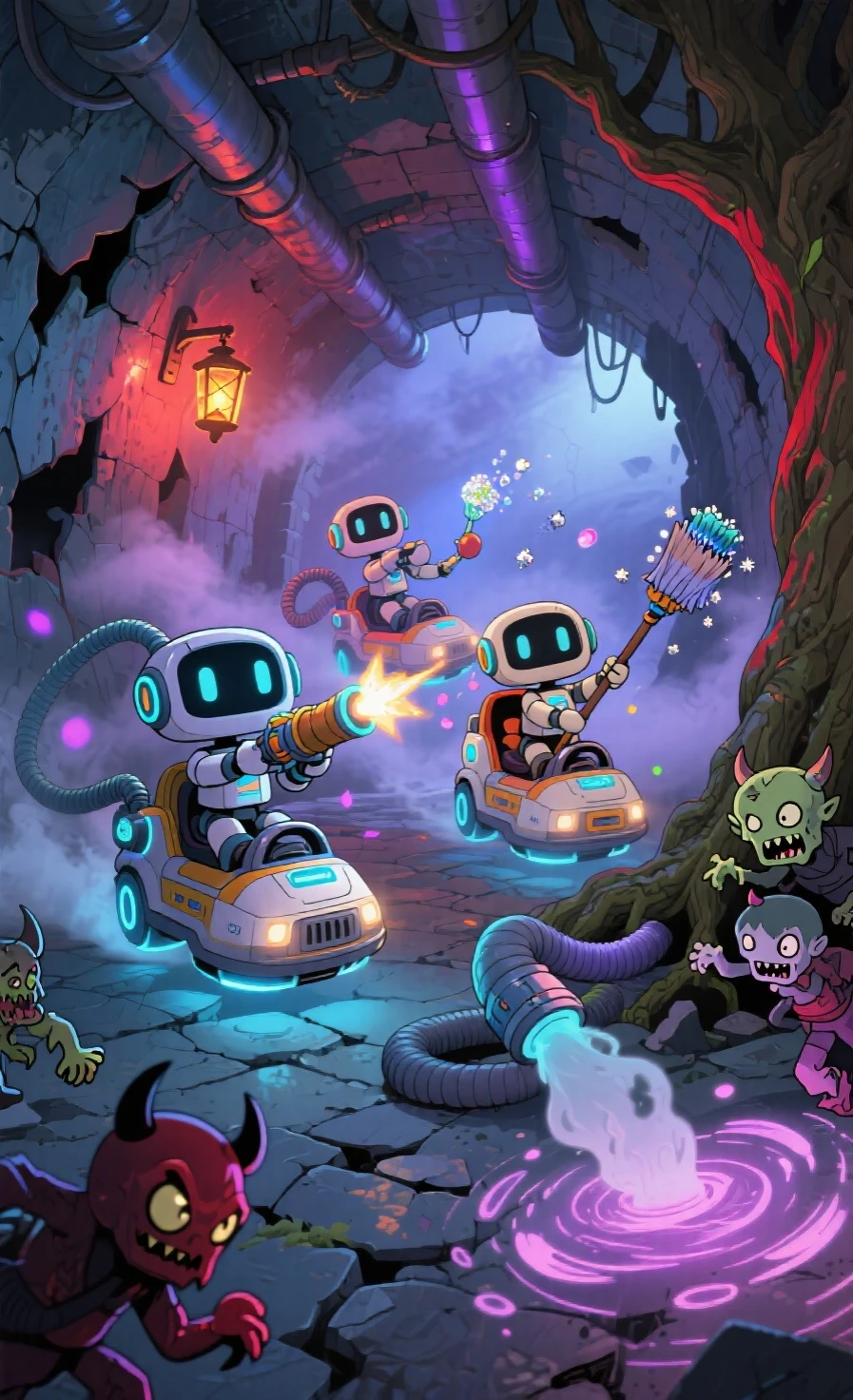 彼らは単に掃除するだけでなく…戦いに突入する!