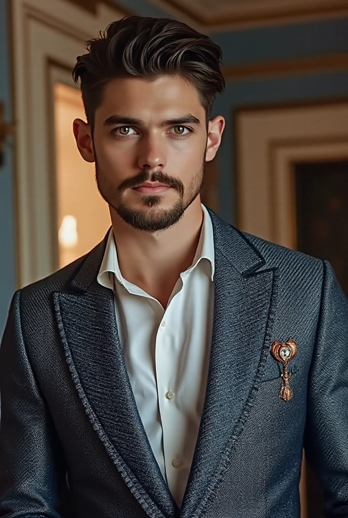 An aristocratic young man, around 27 years old, with fair skin and a ...