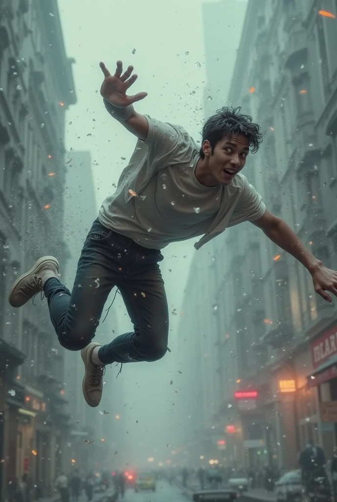 A person falling sideways angle Vito - SeaArt AI