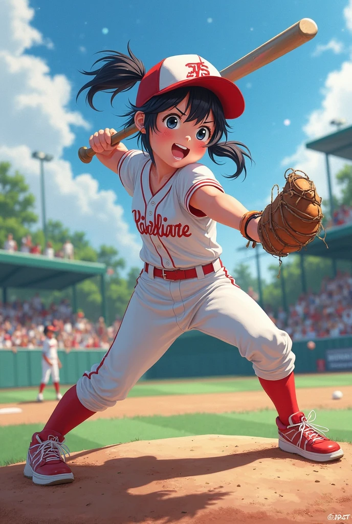 An anime baseball player girl - SeaArt AI