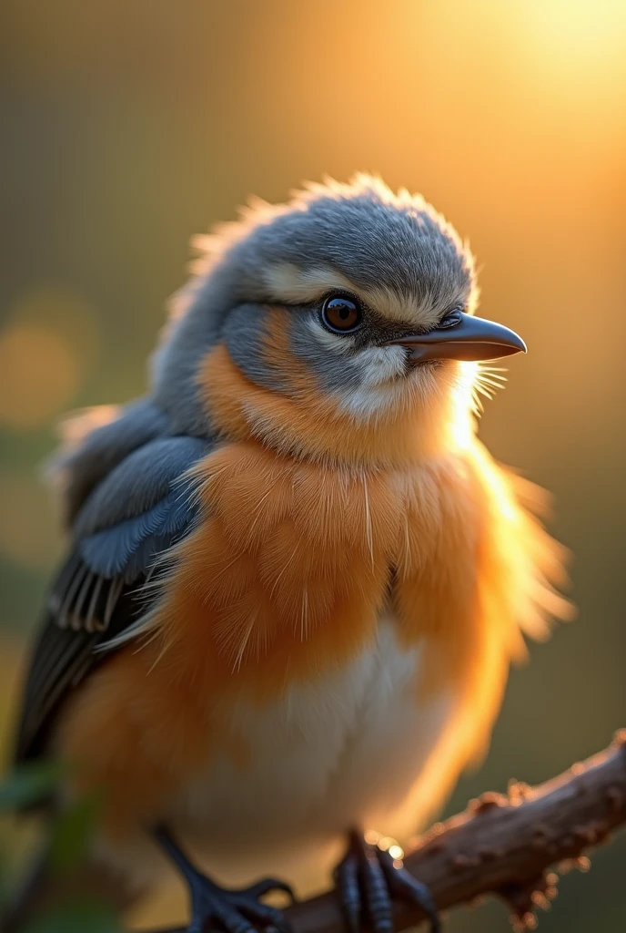 A mesmerizing close-up portrait of a gorgeous little bird illuminated ...