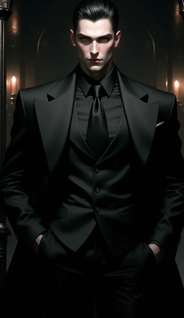 A handsome and evil man with a dominant and intimidating aura - SeaArt AI